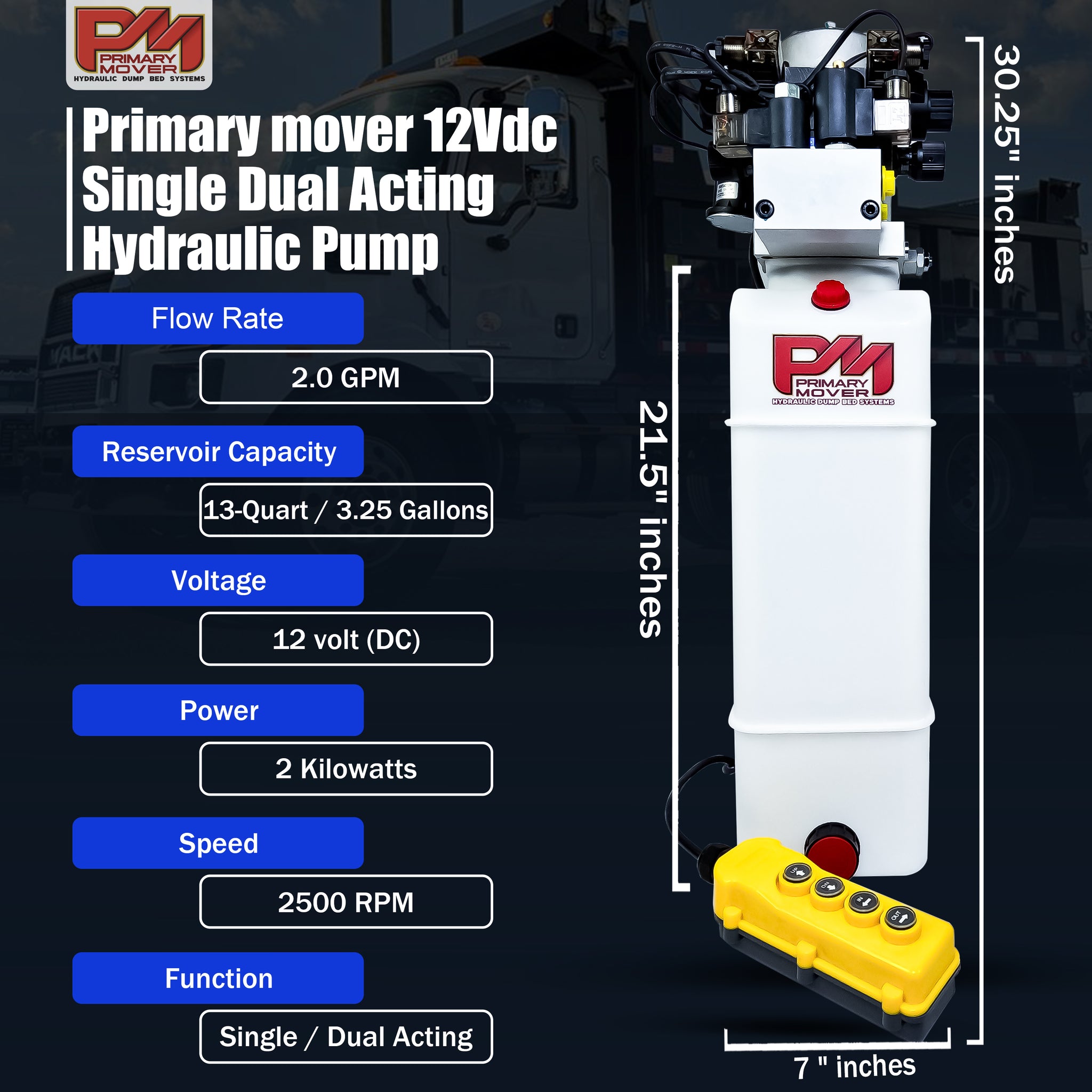 Primary Mover 12Vdc Single Double Pump.