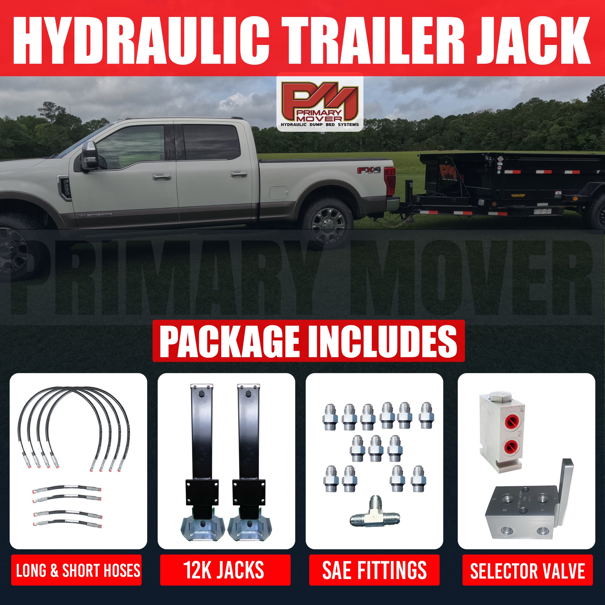 24k Double Hydraulic Trailer Jack Add-On Kit "Weld On" or "Bolt On ...