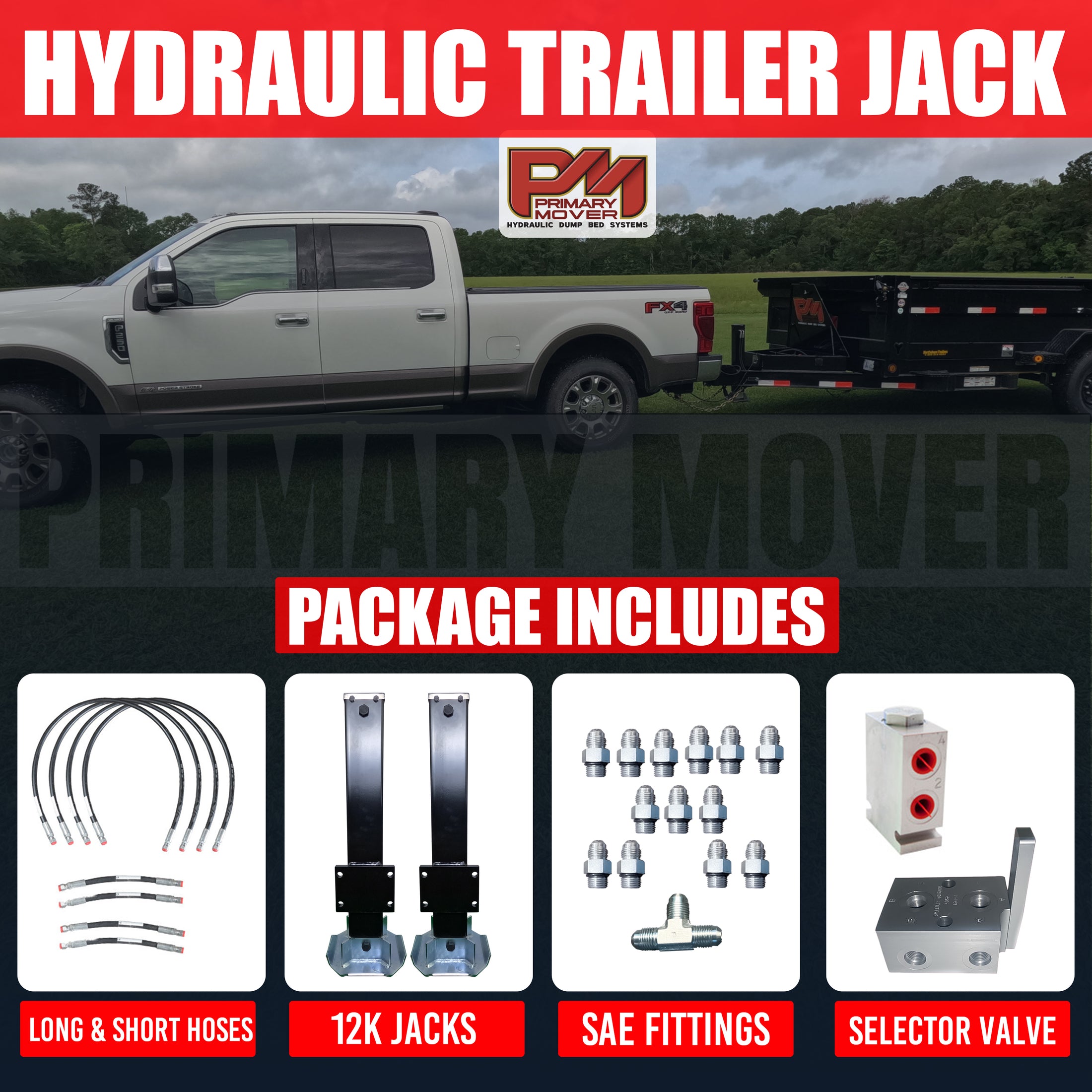 24k Double Hydraulic Trailer Jack Add-On Kit "Weld On" or "Bolt On ...